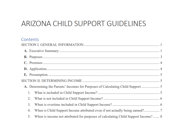 ARIZONA CHILD SUPPORT GUIDELINES – Family Law Navigator